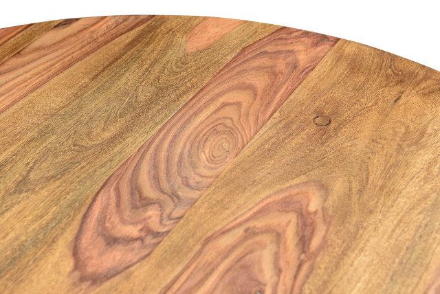 Blossom Sheesham Wood Round Dining Table - Industrial - Dining Tables ...