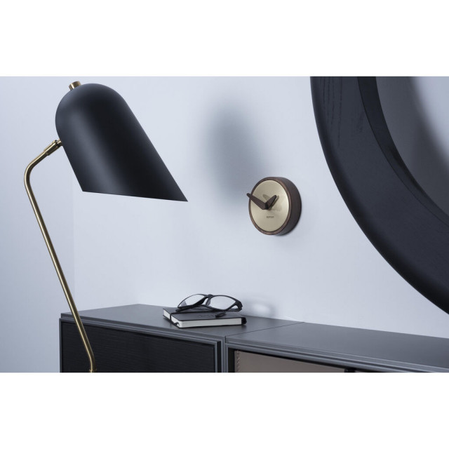 Nomon Atomo Wall G Clock | Gold Brass with Walnut Hands - Contemporary ...