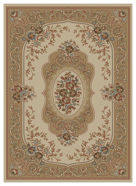 Hometown Lyon Traditional Aubusson Area Rug, 7'10"x9'10" - Victorian ...