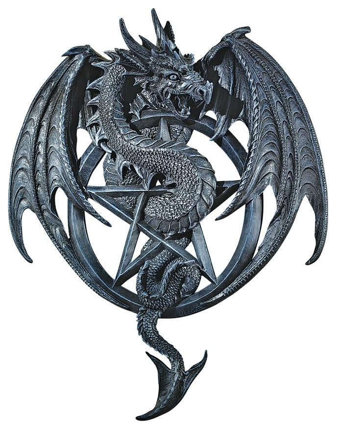 Design Toscano Dragon Pentacle Plaque - Asian - Wall Sculptures - by ...