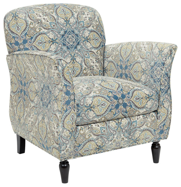Madison Park Eclectic Paisley Flared Arm Accent Arm Chair ...