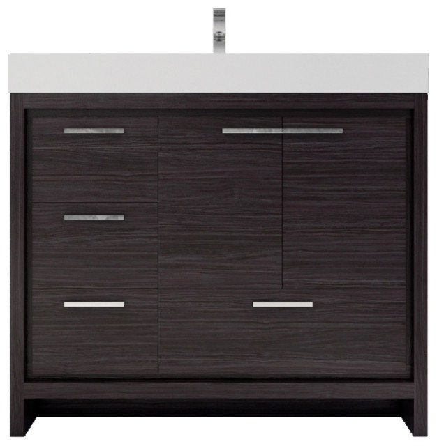 Azure 42" Freestanding Vanity with Reinforced Acrylic Sink (Left Side ...