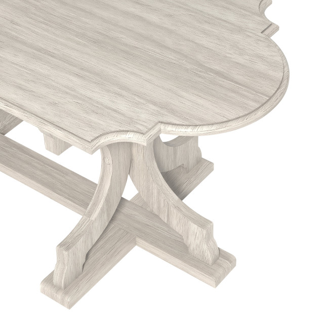 Doynton 39.4 in. Spray Paint Oval Solid Wood Top Coffee Table - French ...