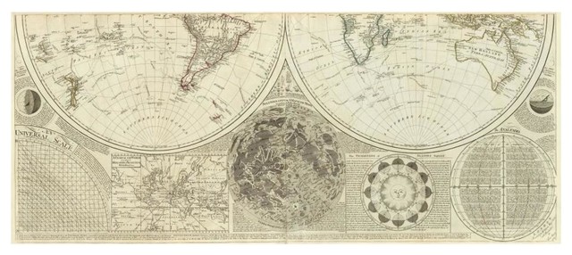 "A general map of the world or terraqueous globe, 1787" Paper Art, 32 ...