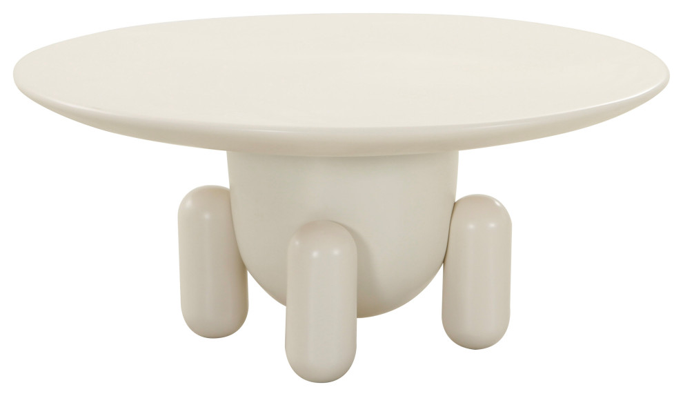 Gabby Contemporary White Round Coffee Table - Transitional - Coffee ...