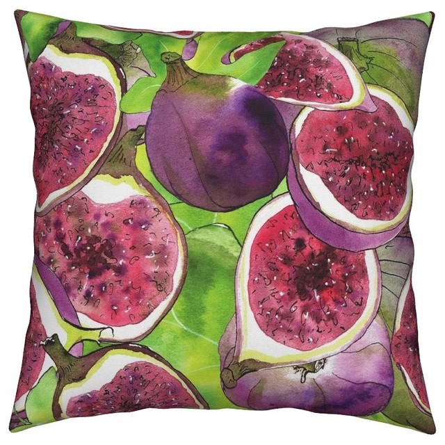 Skillshare Whimsical Watercolor Fruits Fruit Throw Pillow - Farmhouse ...