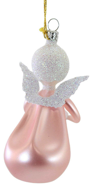 De Carlini Angel W/ Book Glass Ornament Italian Baptism Birth, 4 In H X ...