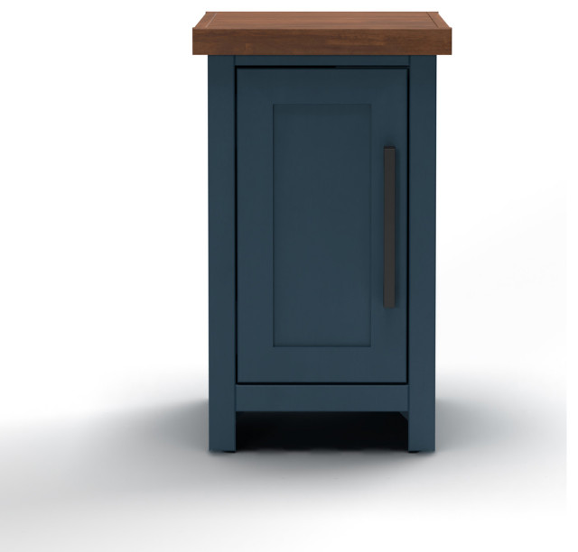 Legends Home Nantucket 14 inch Chairside Table, Blue Denim and Whiskey ...