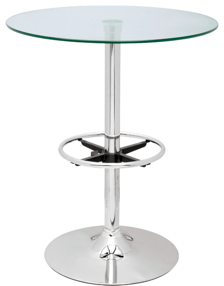 Round Glass Top Pub Table - Contemporary - Indoor Pub And Bistro Tables ...