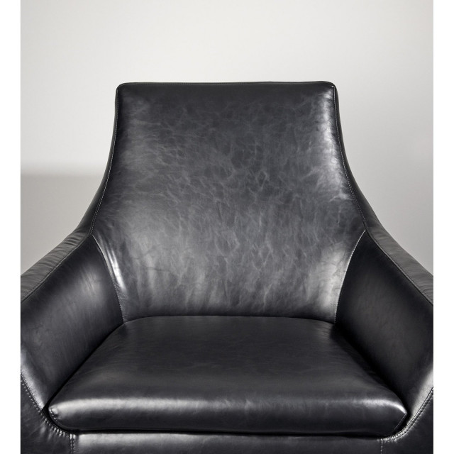 Contemporary Accent Chair with Slightly Distressed Faux Leather Seat ...