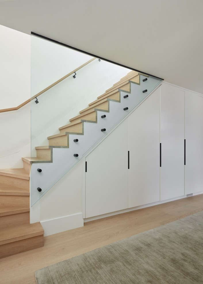 Modern White Under-Stair Storage with Integrated Finger Pulls - Modern ...