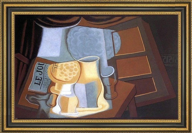 Juan Gris The Table in Front of the Window - 16" x 24" Framed Premium ...