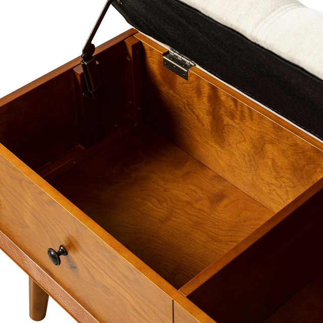 Belinda Upholstered Flip Top Storage Bench - Midcentury - Accent And ...