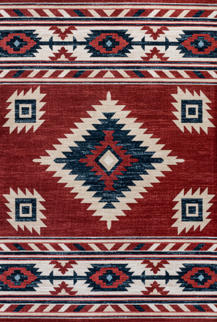 Serape Medallion Southwestern Area Rug, 8 X 10 - Southwestern - Area ...