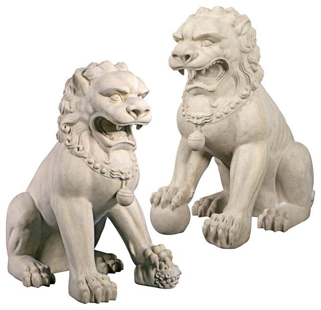 Design Toscano Male And Female Foo Dogs - Asian - Garden Statues And ...