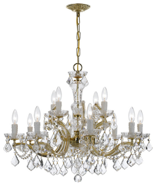 Maria Theresa 12-Light Swarovski Strass Crystal Chandelier, Gold ...