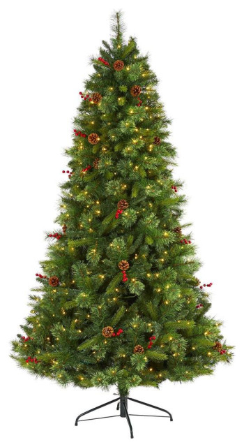 6 Aberdeen Spruce Christmas Tree/350 Clear LED Lights Pine Cones and ...