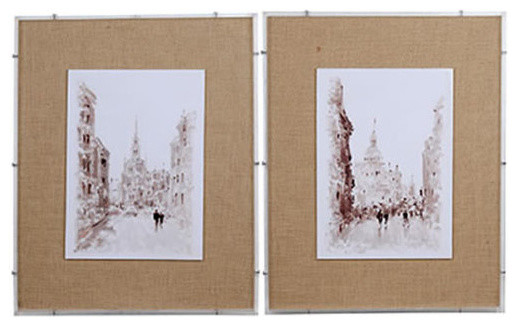 European Cities Watercolor Framed Prints, Set of 2 - Traditional ...