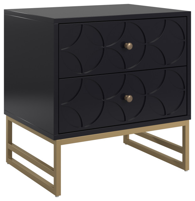 Vera Arched Diamond Gold Metal End Table - Contemporary - Nightstands ...