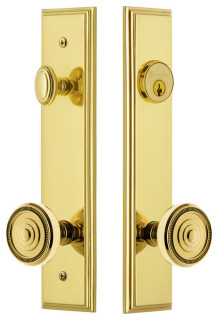 Carre' Tall Plate Complete Entry Set, Soleil Knob - Traditional - Door ...