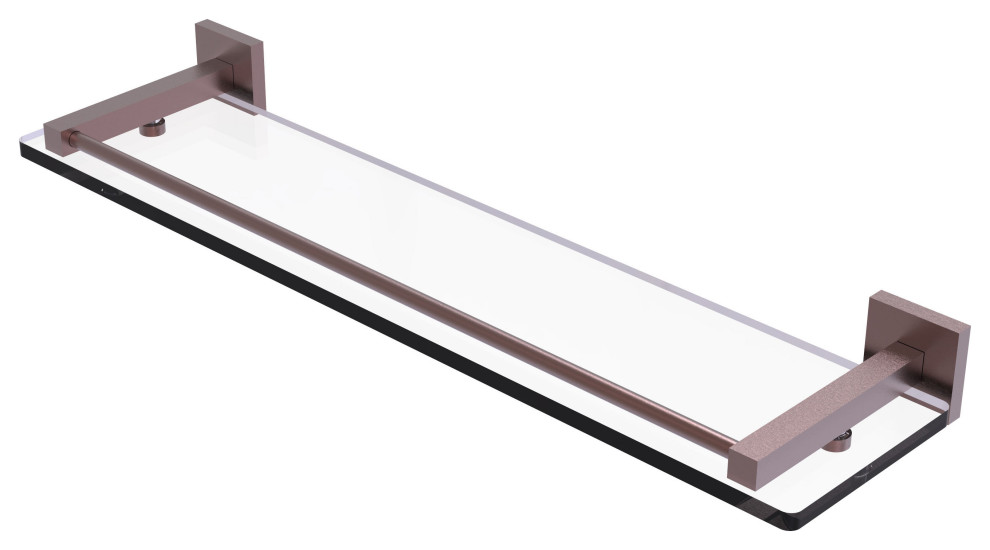 Montero Collection 16" Glass Shelf With Gallery Rail - Modern - Display ...