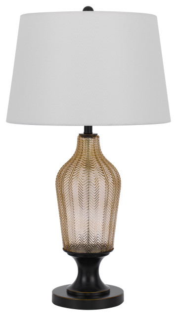 Fluted Column Glass Table Lamp - Transitional - Table Lamps - by Cal ...