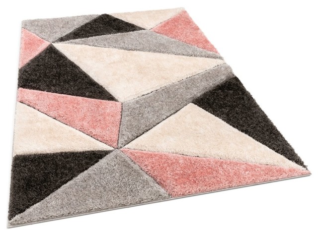 Well Woven San Francisco Venice Modern Geometric Triangles Blush Shag ...