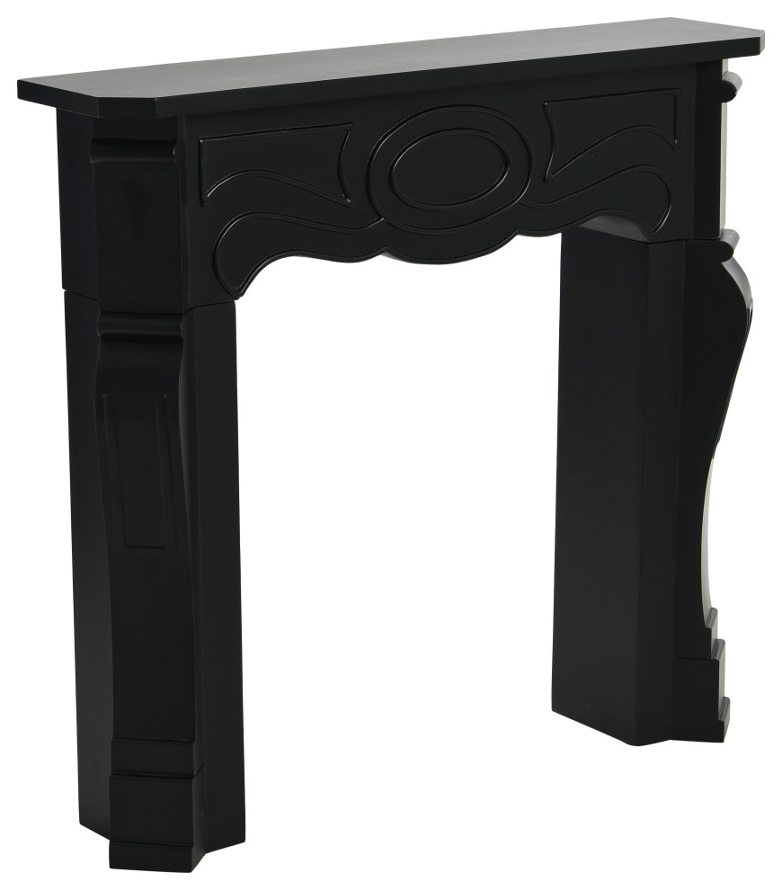Small Victorian Decorative Fireplace Mantel, Black - Traditional ...