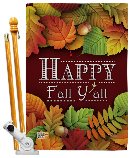 Happy Fall Y All Fall Harvest & Autumn House Flag Set, 28" X 40" X 0.1 ...