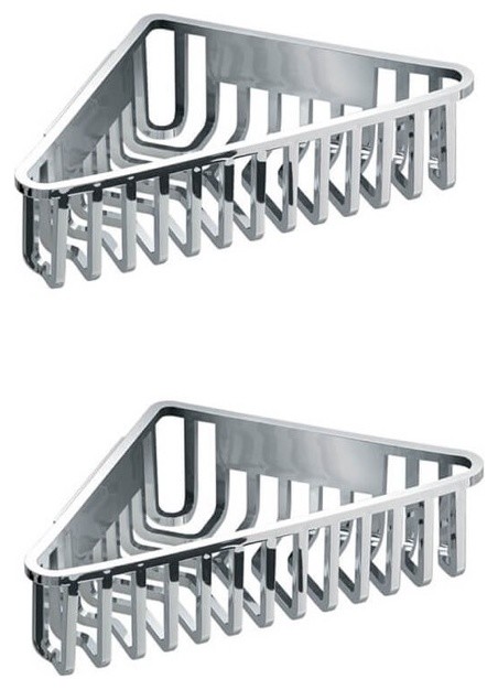 Set of Chrome Corner Shower Baskets - Contemporary - Shower Caddies ...