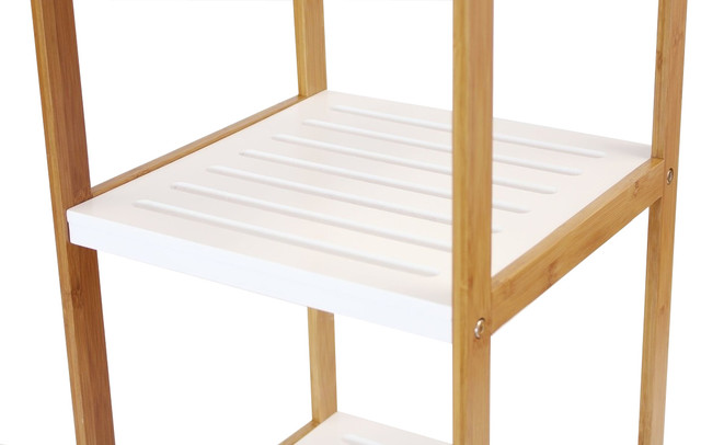 2 Tone 4-Tier Square Tower, Storage Rack, Shelving Unit - Contemporary ...