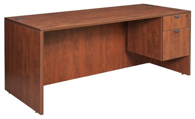 Legacy 71" Single Pedestal Desk, Cherry - Modern - Desks And Hutches ...