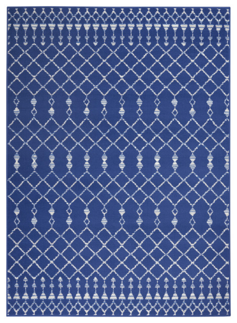 6' X 9' Navy Blue Geometric Berber Area Rug, 6'x9' - Scandinavian ...