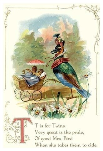 T is for Twins, 12" x 18" - Traditional - Prints And Posters - by ...