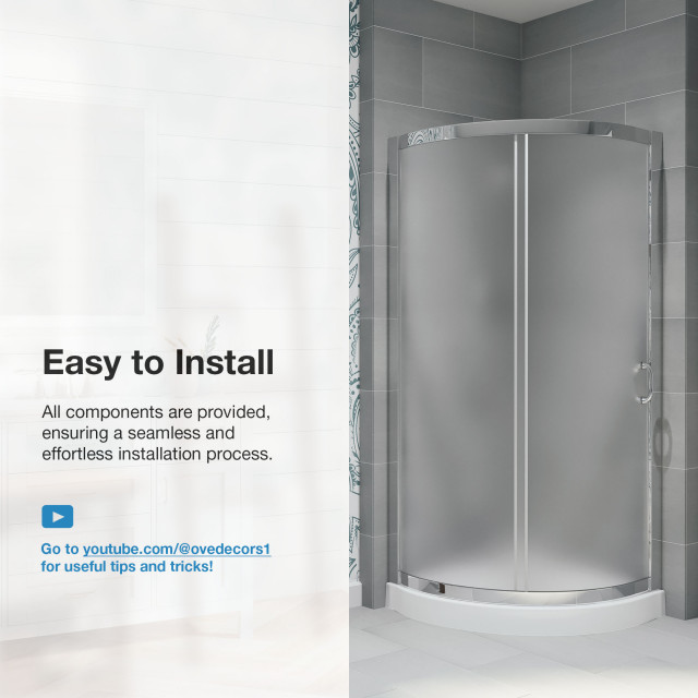 Ove Decors Breeze Shower Kit, Frosted Glass Panels and Base, 34 ...