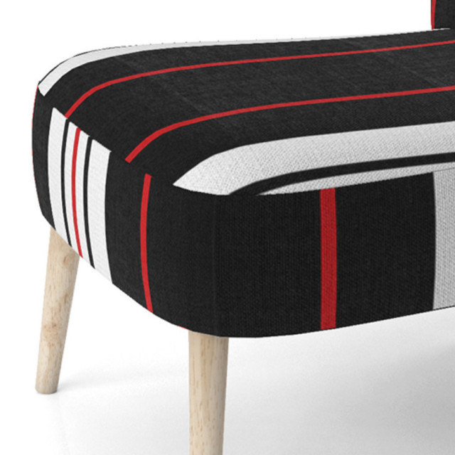 Black and White Striped Pattern Chair - Midcentury - Armchairs And ...