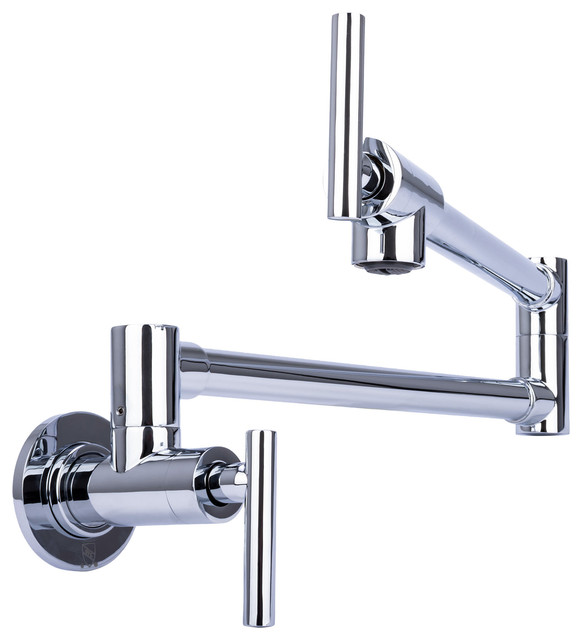 Brienza Contemporary Pot Filler Kitchen Faucet in Chrome - Contemporary ...