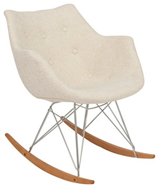 LeisureMod Willow Twill Fabric Eiffel Rocking Chair - Modern - Outdoor ...