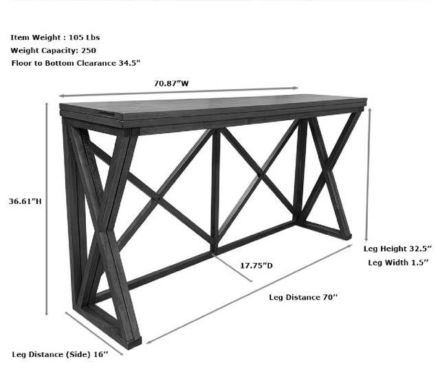 Taylor Flip Top Bar Table - Transitional - Indoor Pub And Bistro Tables ...