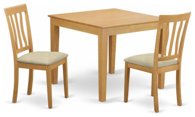 3-Piece Table and Chairs Set, Table and 2 Dining Chairs - Contemporary ...