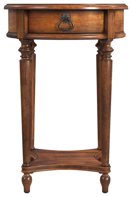 Jules 1-Drawer Round Accent Table - Traditional - Side Tables And End ...