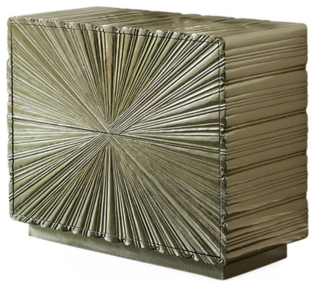 Spectacular Ribbed Silver Starburst 2 Drawer Chest - Contemporary ...