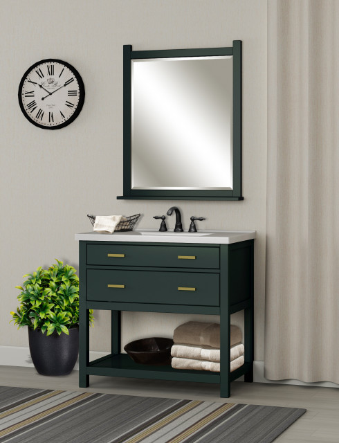 Le Bath by Sunny Wood Pullman Series 36" 1 Drawer Vanity With Open ...