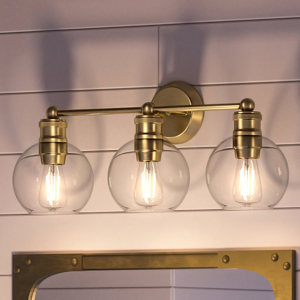 Luxury Vintage Bath Light, Olde Brass - Industrial - Bathroom Vanity ...