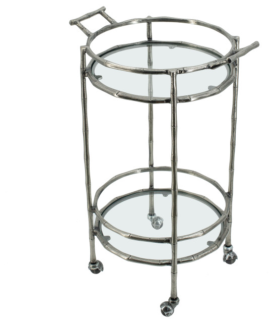 Aluminum Bamboo 2 Tier Bar Cart 16x20x30" - Asian - Bar Carts - by GwG ...