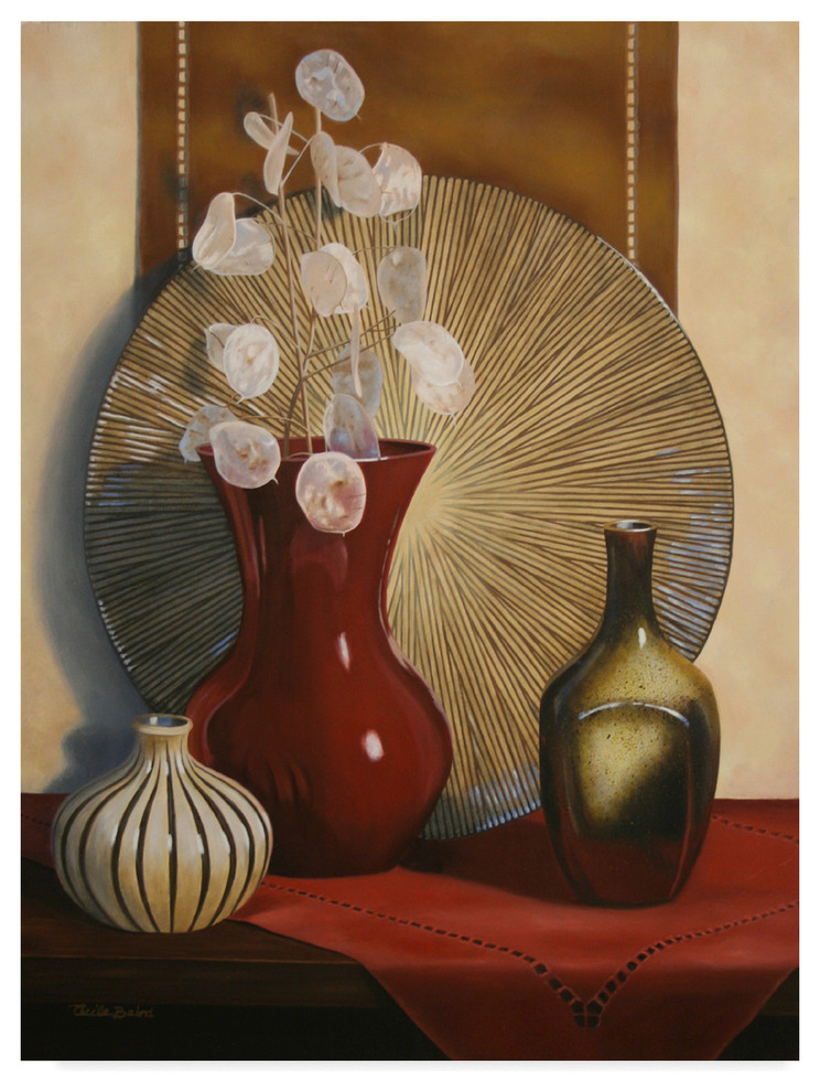 Cecile Baird 'Still Life With Red Vase' Canvas Art, 14"x19", 14"x19 ...