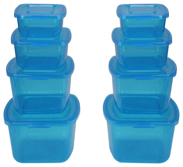 Set of 8 Nesting Food Storage Containers with Attached Lids ...
