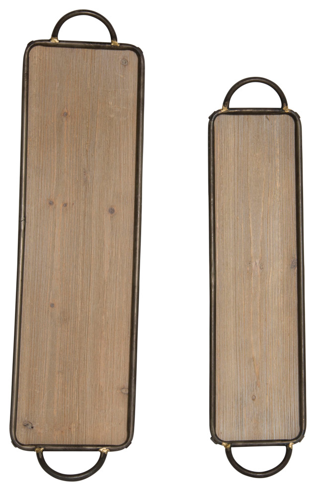 Metal and Wood Trays Set - Industrial - Serving Trays - by VIP ...