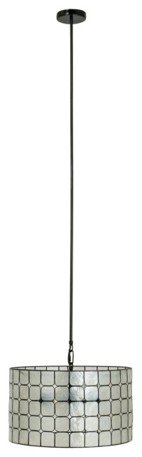 Capiz Shell Pendant Lamp, Black - Beach Style - Pendant Lighting - by ...