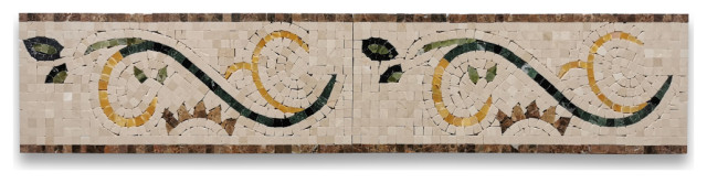 Emerald Gold 6.3x15 Marble Mosaic Border Listello Tile Polished, 1 ...